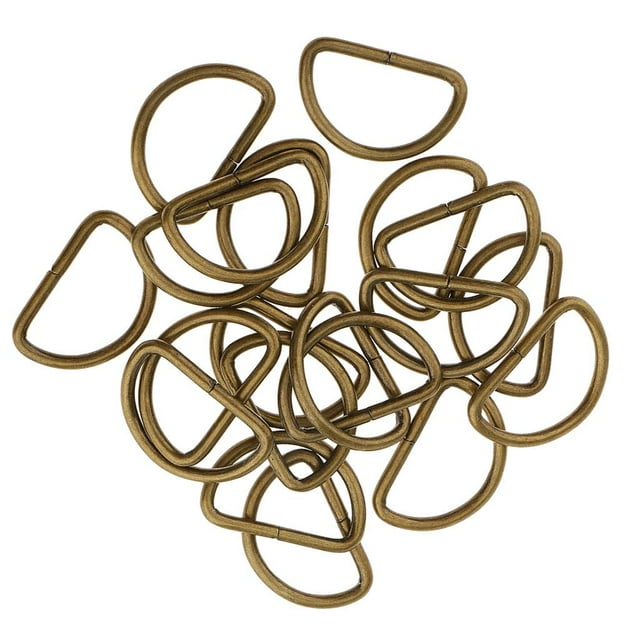 100pcs Metal D Rings Webbing Buckles Straps Soldered - Bronze, 25x14x2 ...