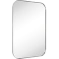 22x30'' Brushed Nickel Rounded Rectangle Bathroom Wall Mirror Stainless ...