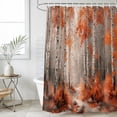 Abstract Autumn Birch Forest Trees Shower Curtain Set, Waterproof ...