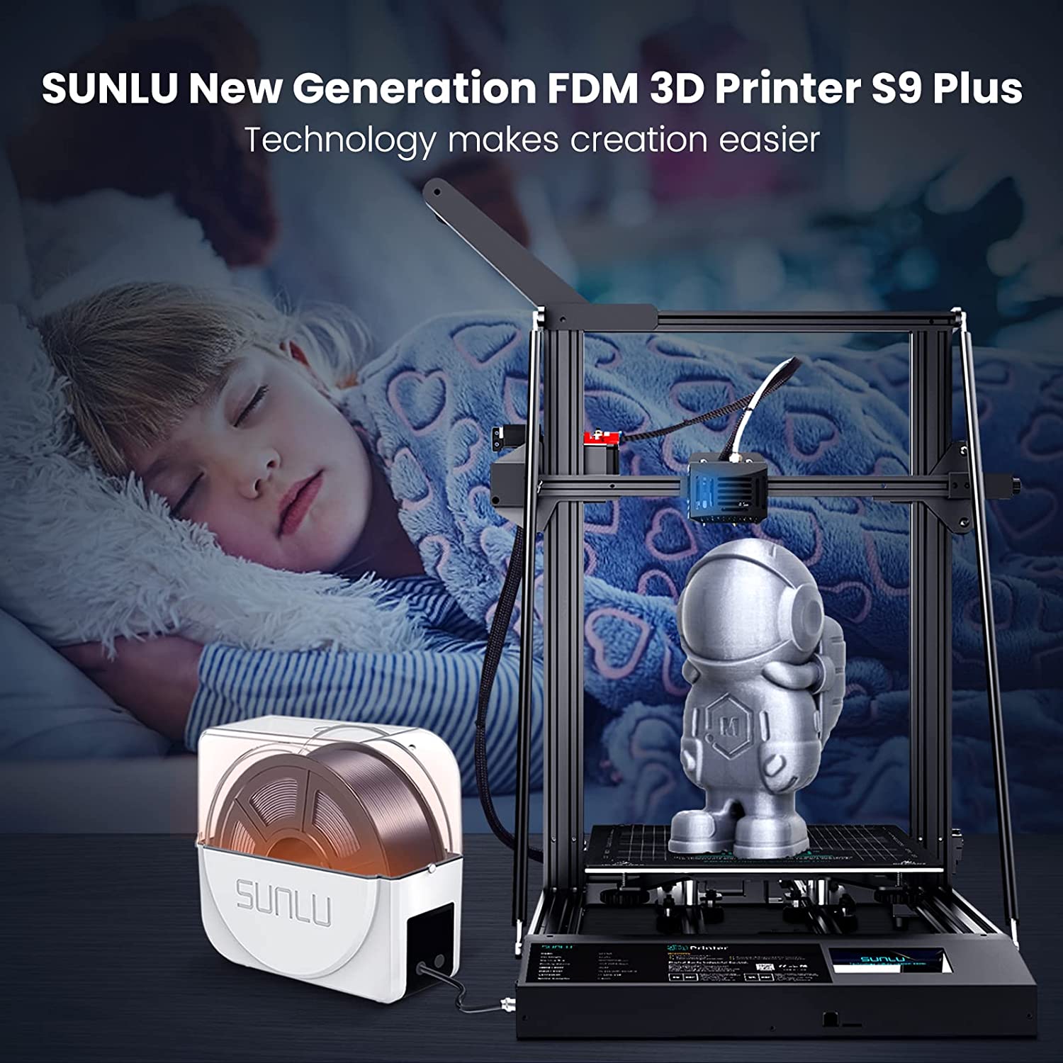 Buy 3D Printer,SUNLU S9 Plus Large 3D Printer, FDM 3D Printers , Clog ...