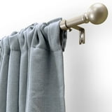 5/8" Drapery Single Curtain Rod Set with Sphere finials_Silver Silver ...