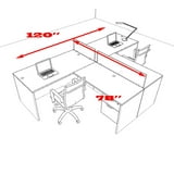 Two Person L Shaped Divider Office Workstation Desk Set, #OT-SUL-SP56 ...