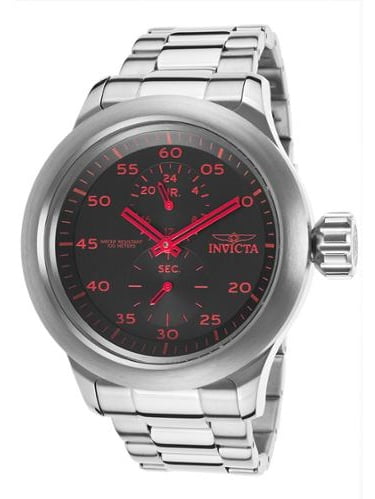 Invicta - Invicta Men's Russian Aviator Gmt Stainless Steel Black Dial ...