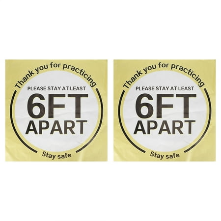 QIILU Removable Floor Sticker,Safe Distance Floor Sign,2 Sets Social ...