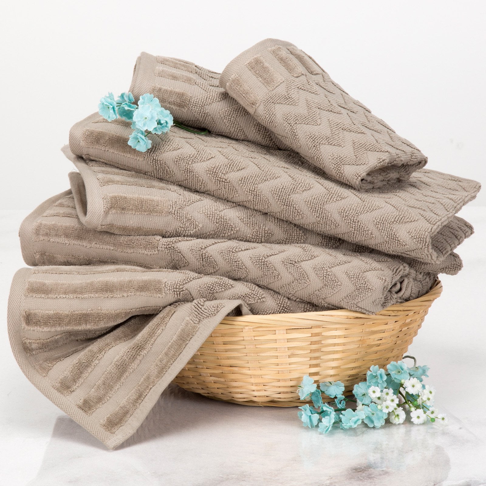 Lavish Home Chevron Egyptian Cotton 6 Piece Towel Set - Walmart.com