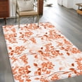 Area Rug 4x6 Ft, Burnt Orange Botanical Non Slip Area Rugs for Bedroom ...