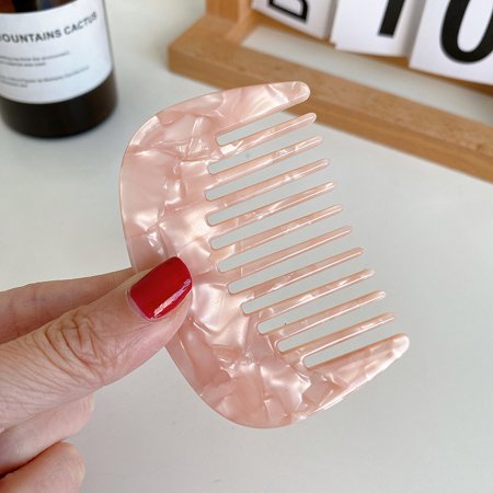 NUNADERNU Simple marble texture acetate board U-shaped hair comb for ...
