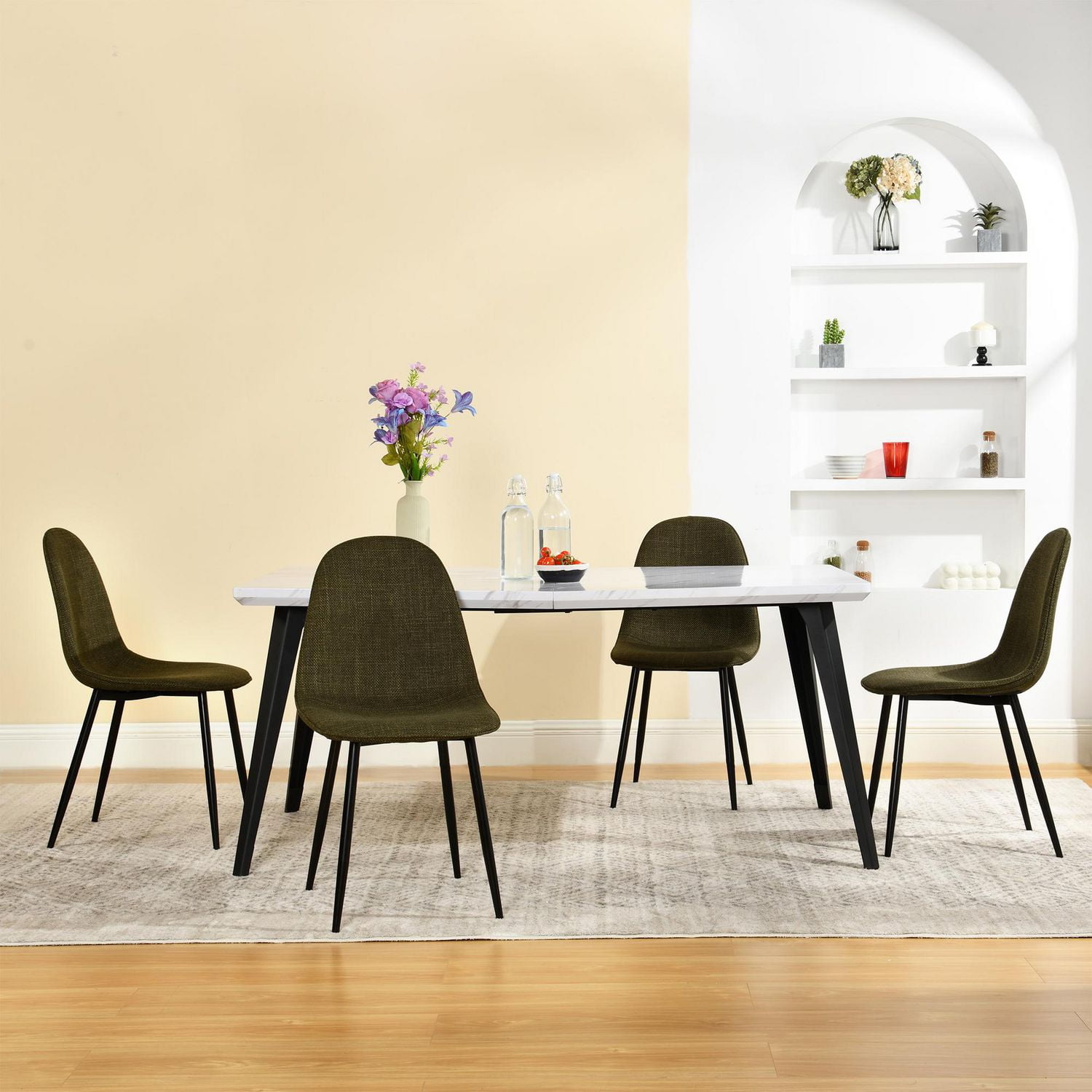 Homy Casa 5-Piece Dining Table Set - 4 Person Dining Sets with ...