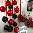Black Red Round Foil Balloons, 16PCS Different Sizes 4D Metallic ...