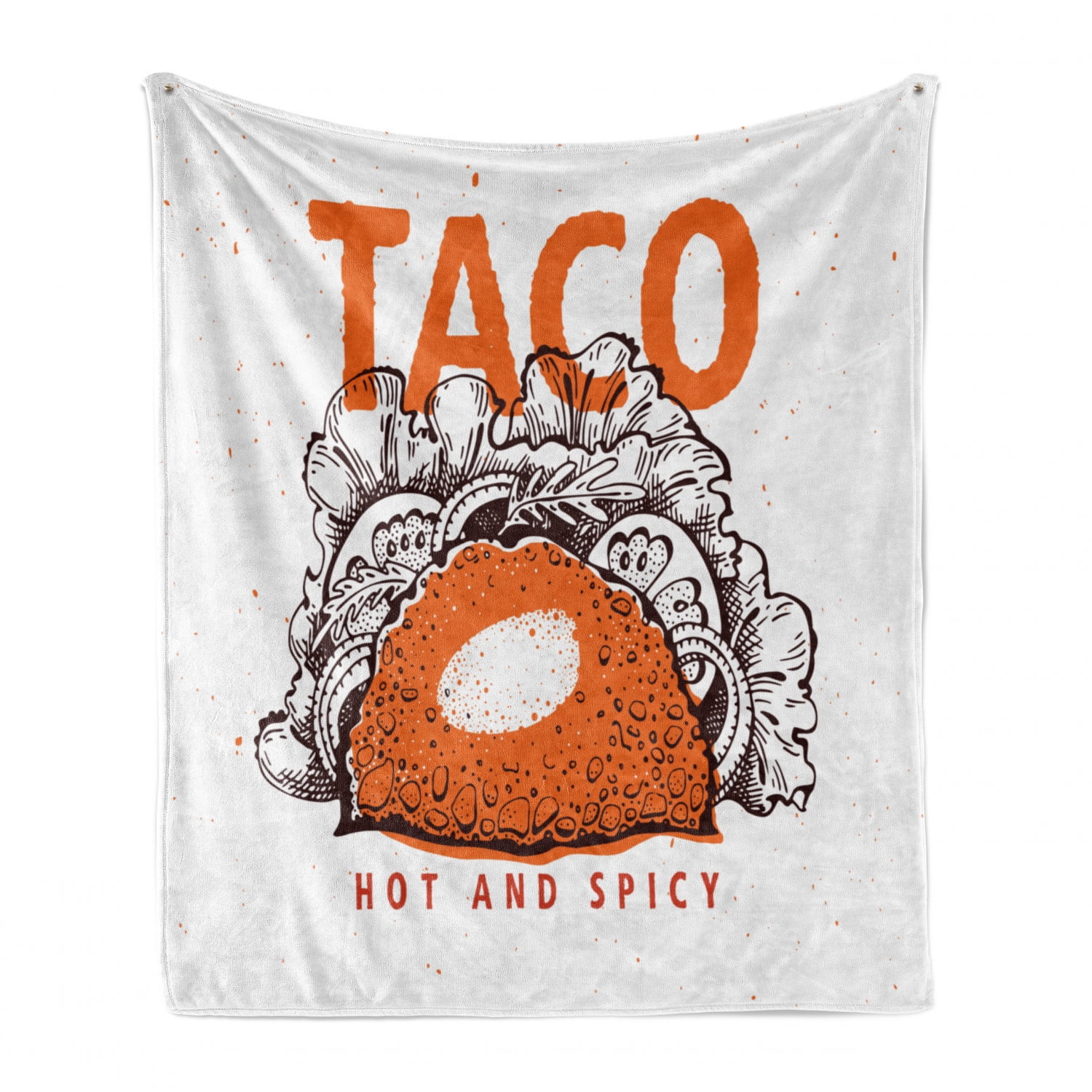 Calligraphy Soft Flannel Fleece Blanket, Taco with Hot and Spicy ...