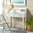 SAFAVIEH Landon 5 Drawer Writing Desk, Solid Contemporary White ...
