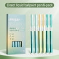 XiYing 6-Pack 0.5Mm Fine Tip Rollerball Pens, Straight Liquid Ink ...