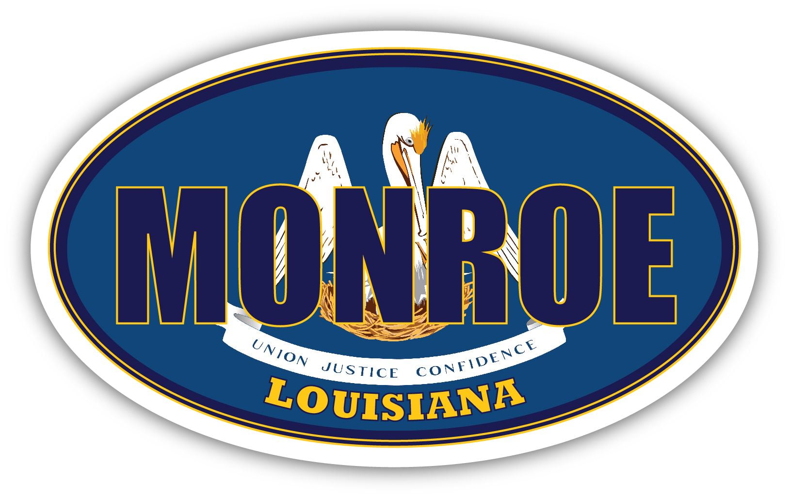 Monroe City Louisiana State Flag | LA Flag Ouachita County Oval State ...