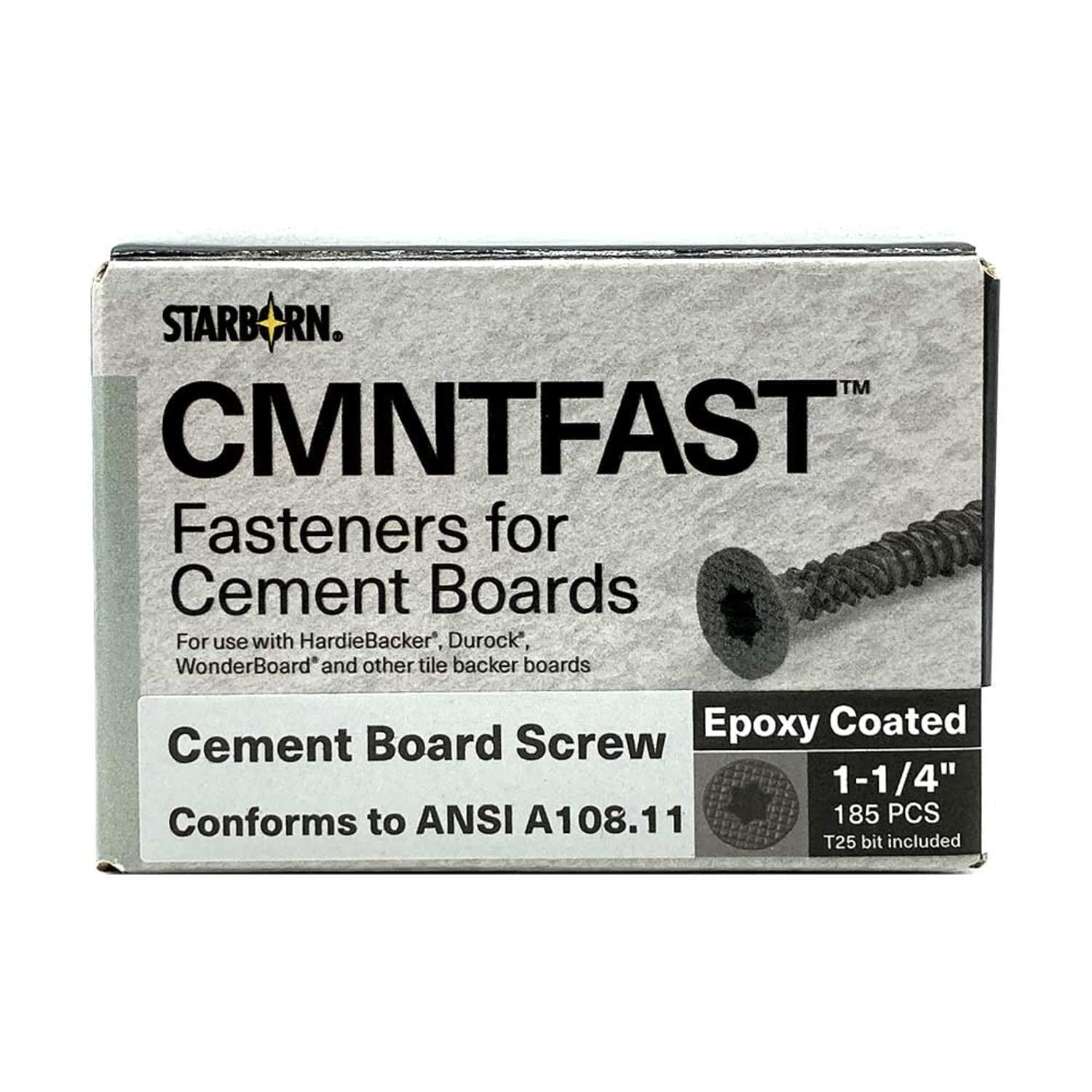 Starborn CMNTFAST Fasteners for Cement Boards Epoxy Coated 1-1/4" 185 ...