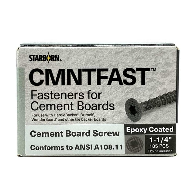 Starborn CMNTFAST Fasteners for Cement Boards Epoxy Coated 1-1/4" 185 ...