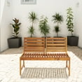 UBesGoo Outdoor Bench, 49 in Wooden Bench, Solid Acacia Wood Bench for ...