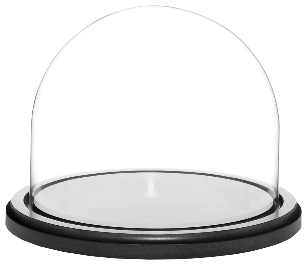 Plymor 8" x 6.5" Glass Display Dome Cloche (Black MDF Wood Base ...