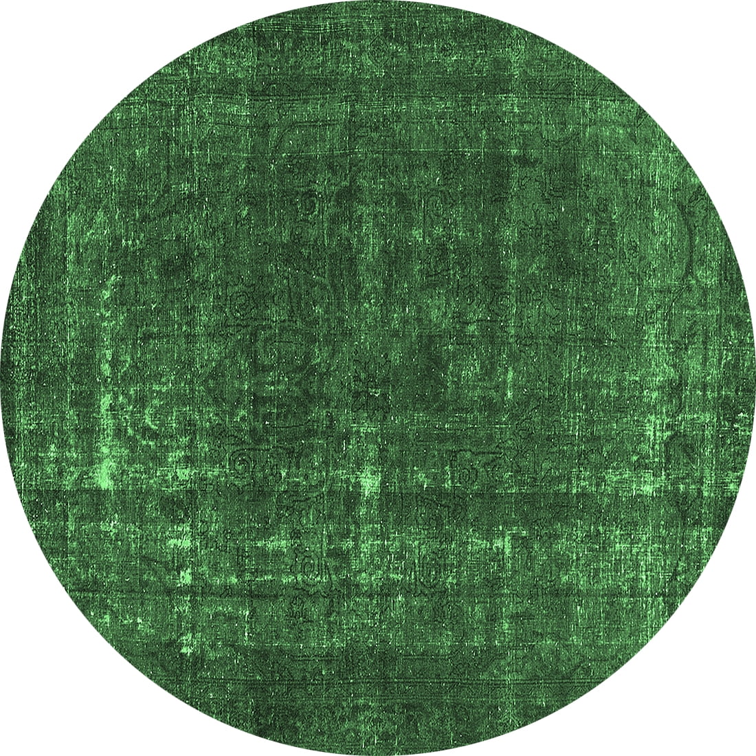 Ahgly Company Indoor Round Persian Emerald Green Bohemian Area Rugs, 8 ...