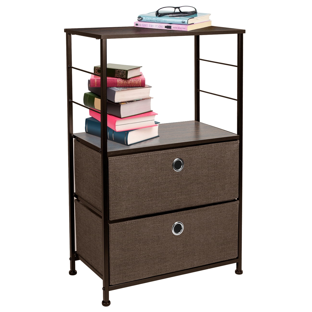 2 Drawers Table Dresser - Brown - Walmart.com
