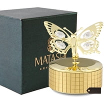Matashi Silver Plated Music Box with Crystal Studded Silver Carousel ...