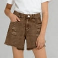 AHTJRT Girls Jeans Shorts Wide Leg Denim Shorts with Pockets Fashion ...