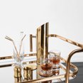Viski Stainless Steel Kitchen & Bar Cart w/ Wheels & Mirror Shelves ...