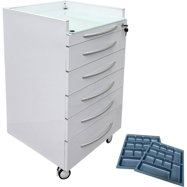 INTSUPERMAI 5 Drawers Mobile Cabinet Cart Stainless Steel Dental ...
