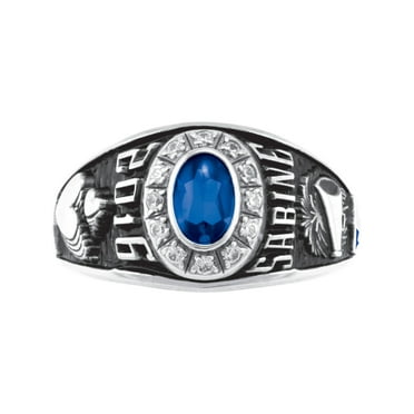 Personalized Women's Classic Square Class Ring available in Valadium ...