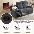 Bonzy Home 3-Seat Manual Reclining Sofa — Fabric Couch with Dual Manual ...