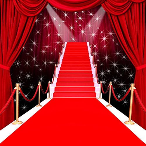 HelloDecor Polyester Fabric 5x7ft Red carpet curtain Hollywood ...