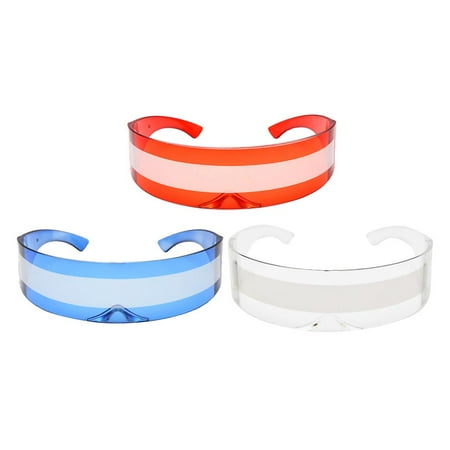 3x Funny Alien Wrap Visor Sunglasses Cosplay Halloween Mirrored Glasses ...