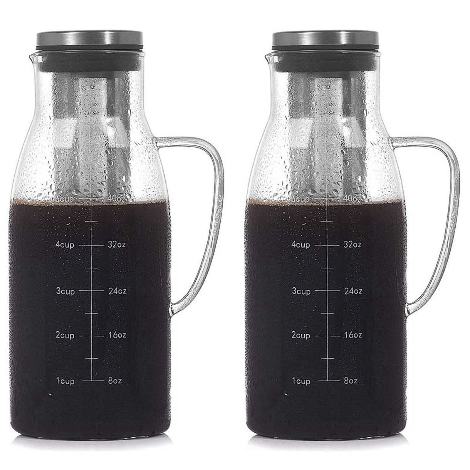2X Cafetera de Infusión Fría, Infusor Jarra de Té Helado con Tapa Y ...