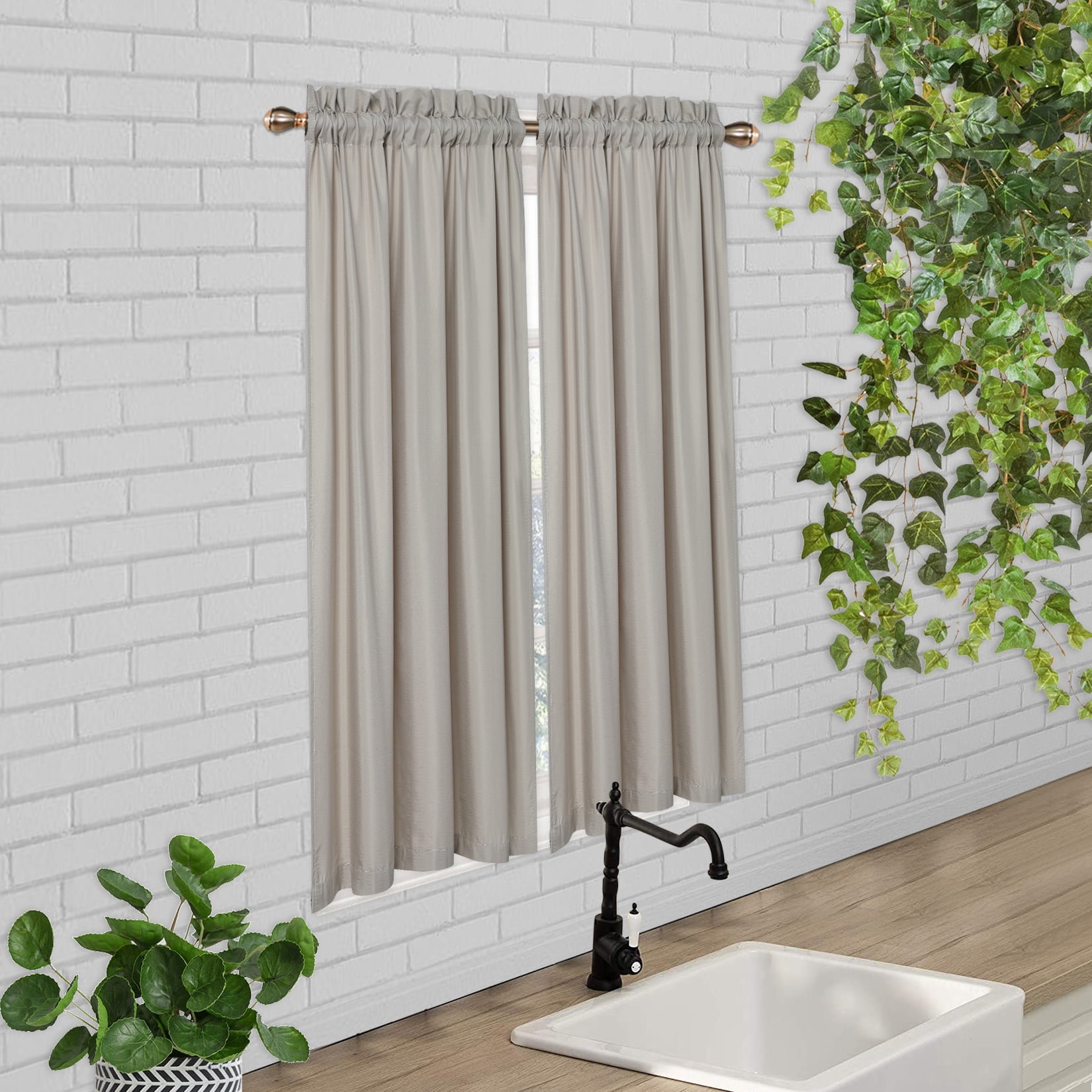 VOGDECO Kitchen Tier Curtains Bubble Textured Pattern Curtains ...
