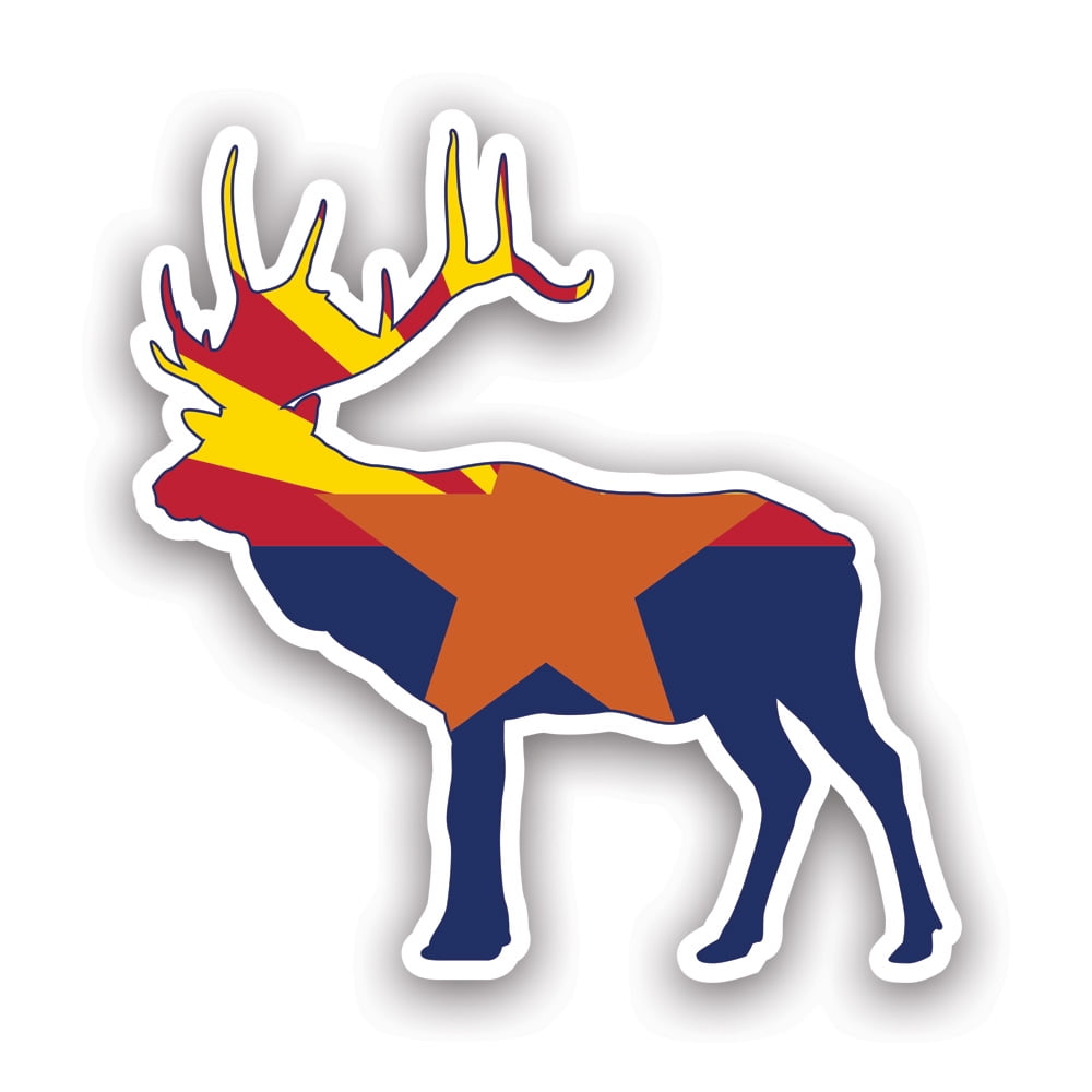 Arizona Deer Shaped Flag Sticker Decal - Self Adhesive Vinyl ...