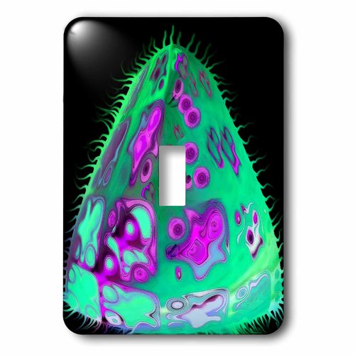 Surreal sci fi green and purple aliens floating through space on black ...