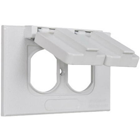 Hubbell Electrical 1C-DH-AL-W Horizontal Single Gang Flip Cover- White ...