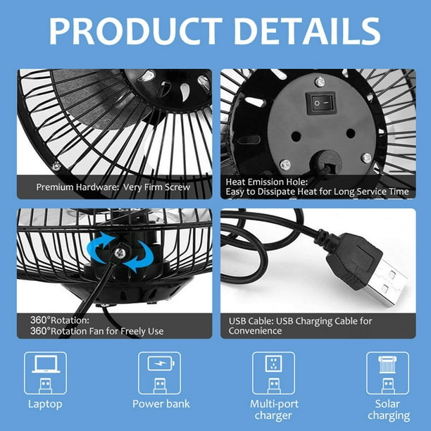Solar Panel Fan,5.2W USB Solar Panel Portable Solar Panel Fan Solar ...