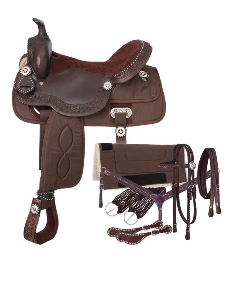 Tough-1 Saddle Eclipse 1 Pro Trail 7 Piece Tack Package Horse 9KS14 ...