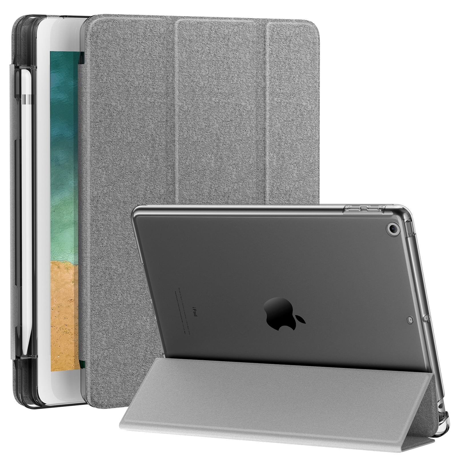 Infiland Slim Wake/Sleep Translucent Frosted Back Cover Case for iPad ...