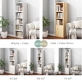 IOTXY Wooden Narrow Corner Bookcase - 70.8″ Tall 6 Cubes Open ...
