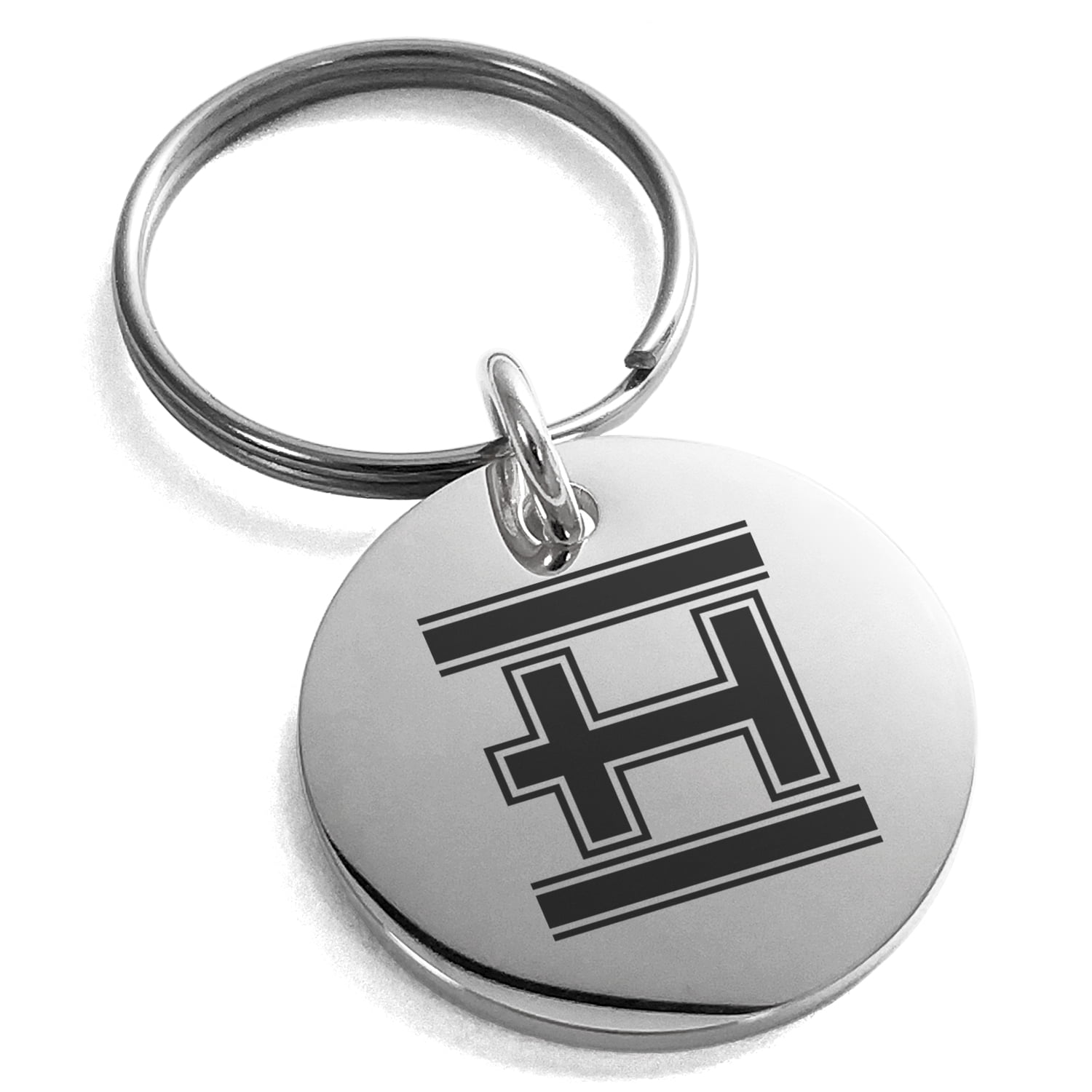 Stainless Steel Letter H Initial Empire Monogram Engraved Small ...