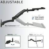 VIVO Pneumatic Wall Mounted Keyboard Tray, Adjustable Tilt, Ergonomic ...