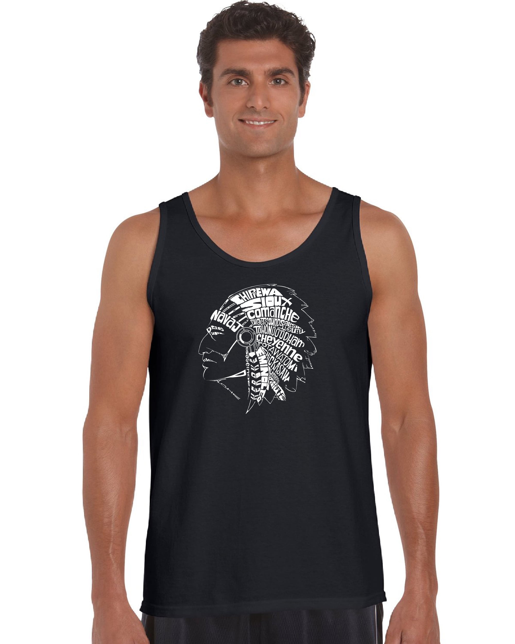 LA Pop Art Men's Word Art Tank Top - POPULAR NATIVE AMERICAN INDIAN ...