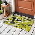 Area Rug 24×36in, Abstract Yellow Black Lines Floor Carpet Living Room ...