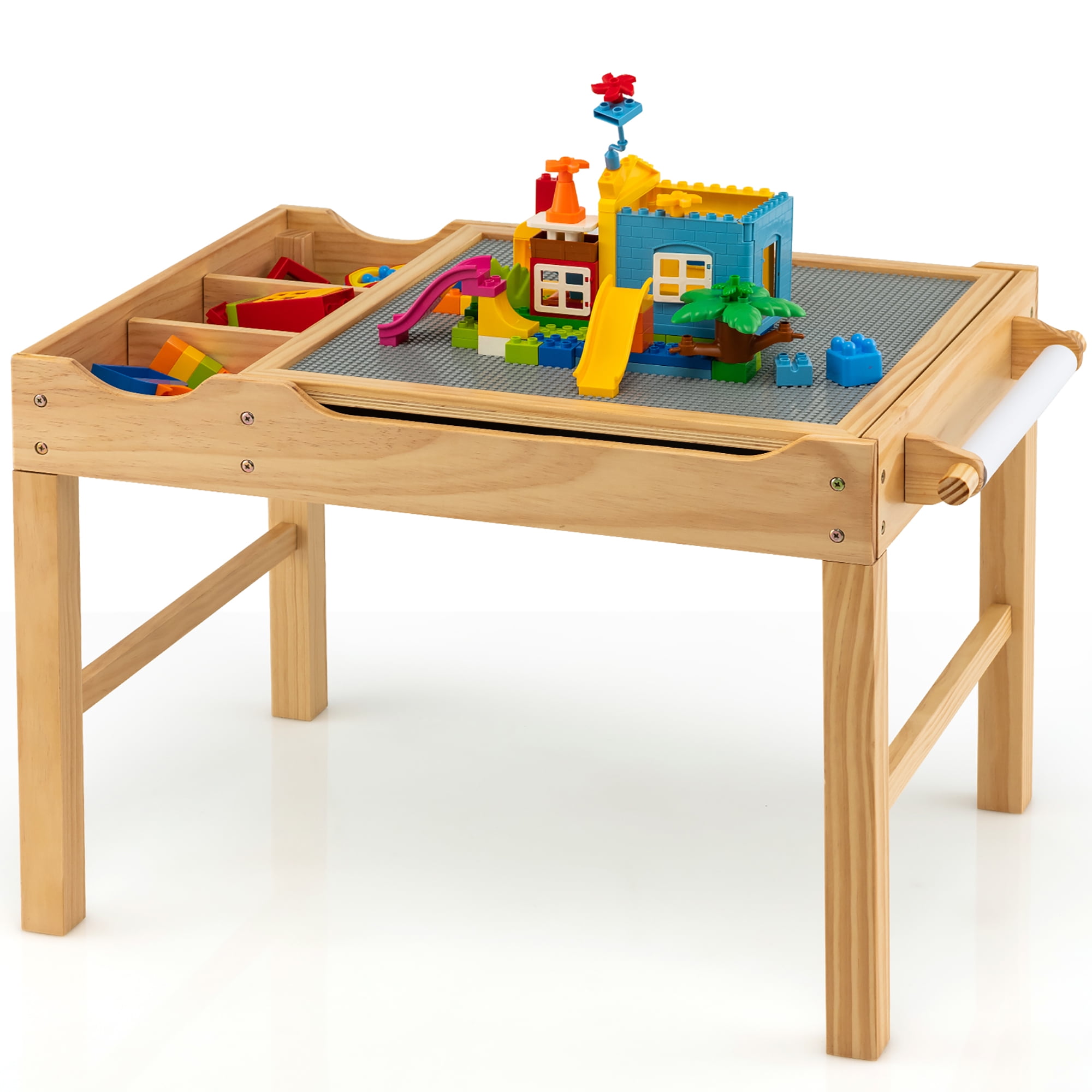 Click here for Costway Kids Multi Activity Play Table Wooden Buil... prices