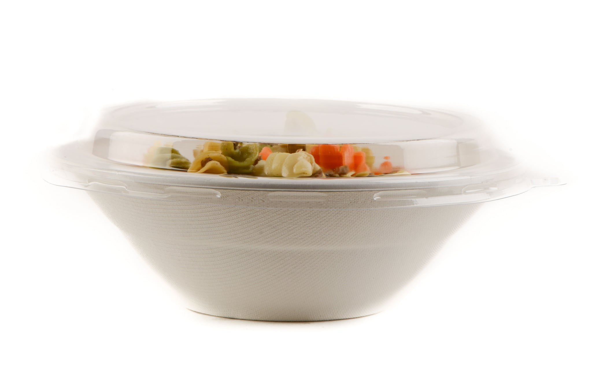 [100 PACK] 32oz Round Disposable Deep Bowls with Lids - Natural ...