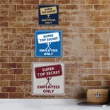 Signs ByLITA Square Super Top Secret, Employees Only Sign (Blue ...