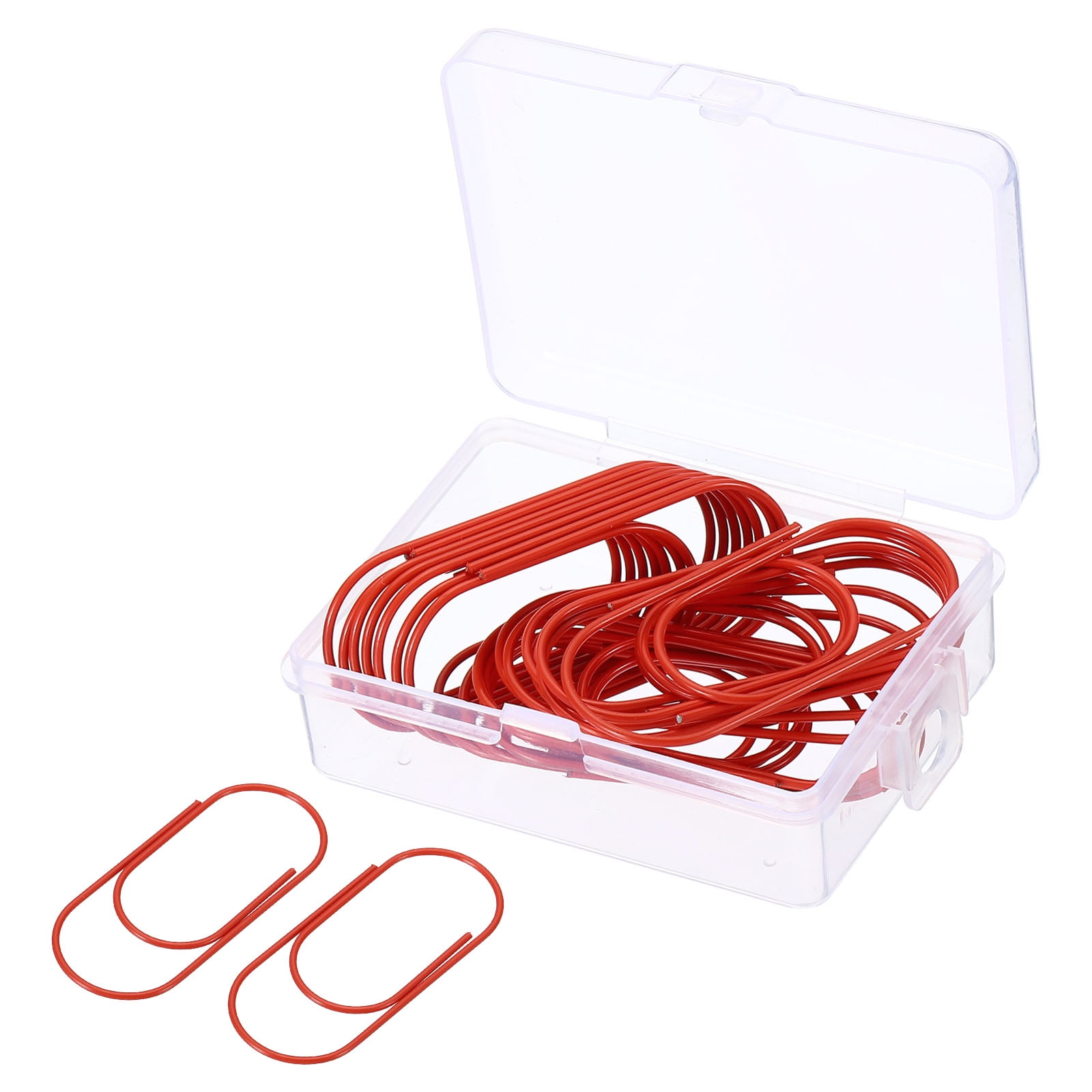 Uxcell Wide Paper Clip Coated Large Clips Bookmarks with Box 2 Inch Red ...