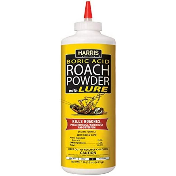 HARRIS Boric Acid Roach and Silverfish Killer Powder w/Lure (16oz ...