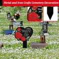 10Inch Rustproof Wrought Iron Memorial Stake Heart Cross Design Outdoor ...